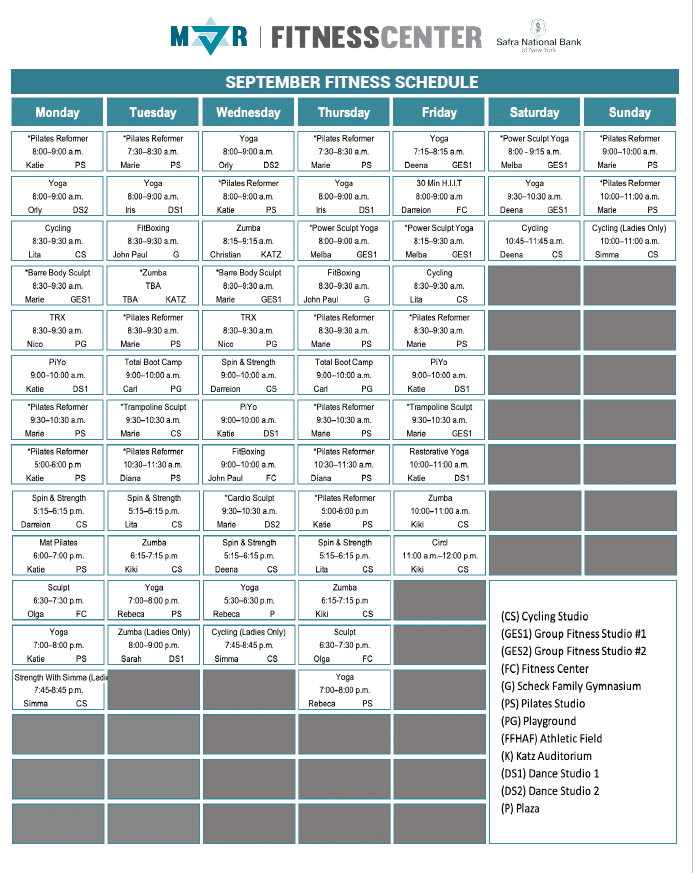 Monthly Workout Schedule